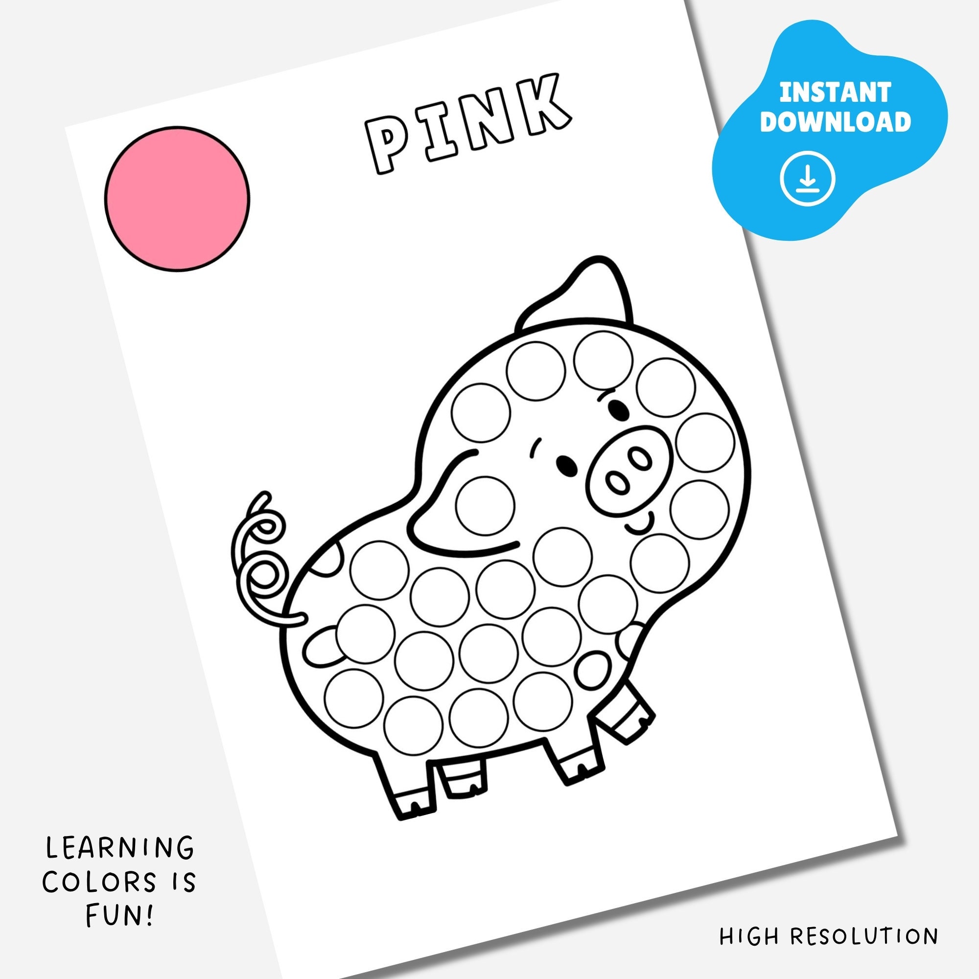 Do a Dot Printable, Animals Dot Marker Printable Pages, Easy Coloring ...
