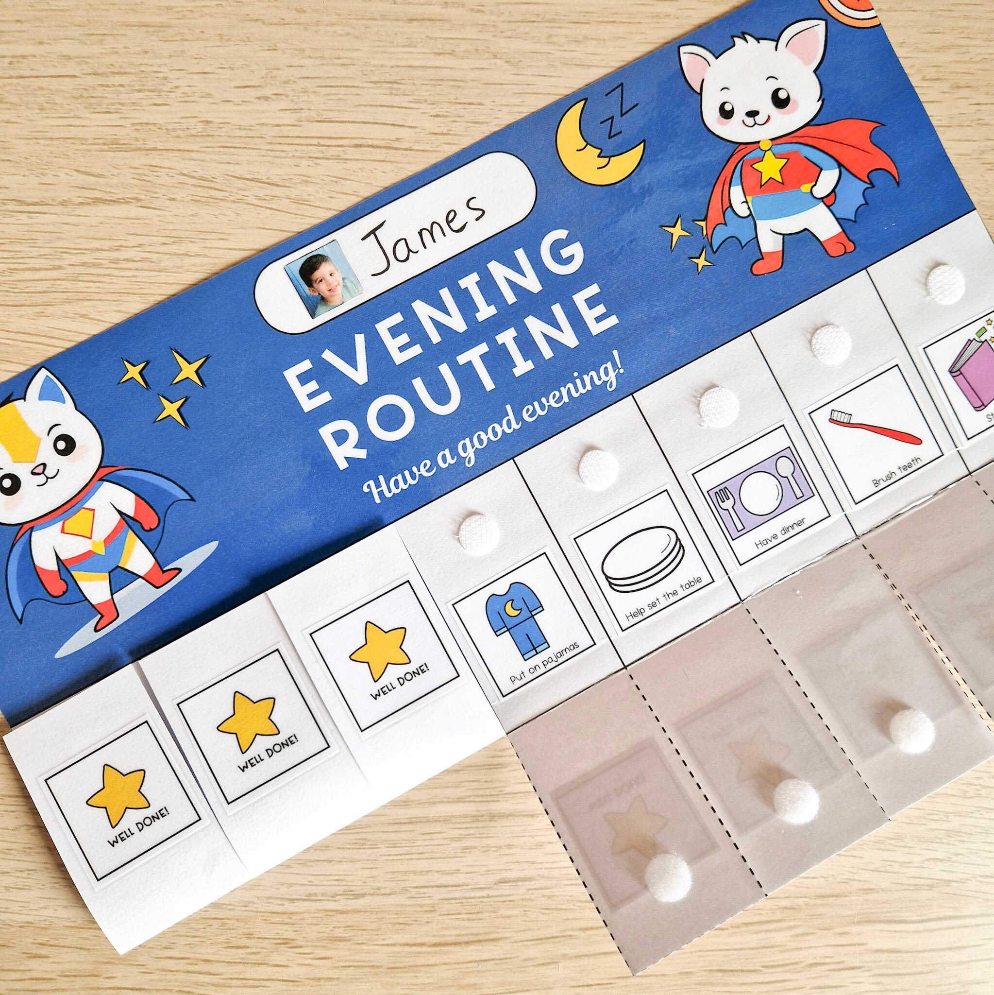 Bedtime Chart for Toddlers, Visual Schedule for Kids, Routine Flip ...