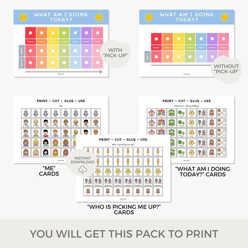 Weekly Visual Calendar, Toddler Visual Schedule, Daily Schedule, Weekly ...