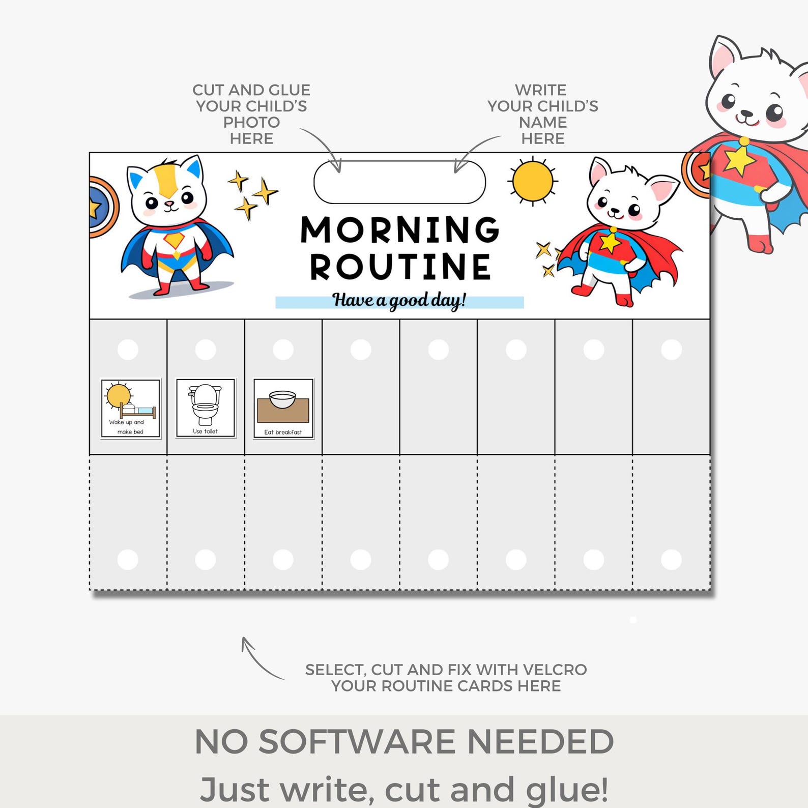 Morning Routine Printable for Kids, Routine Chart for Toddler, Tracker ...