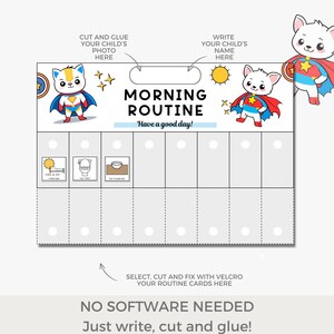 Morning Routine Printable for Kids, Routine Chart for Toddler, Tracker ...