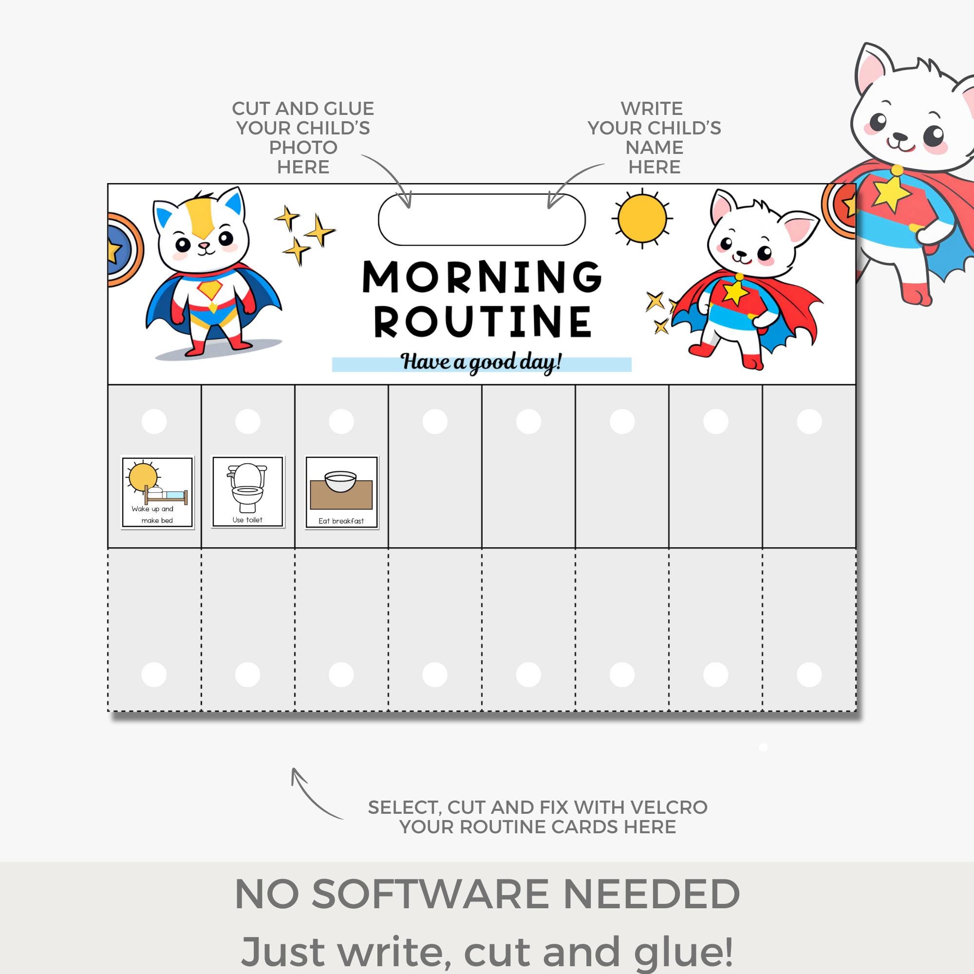 Morning Routine Printable for Kids, Routine Chart for Toddler, Tracker ...