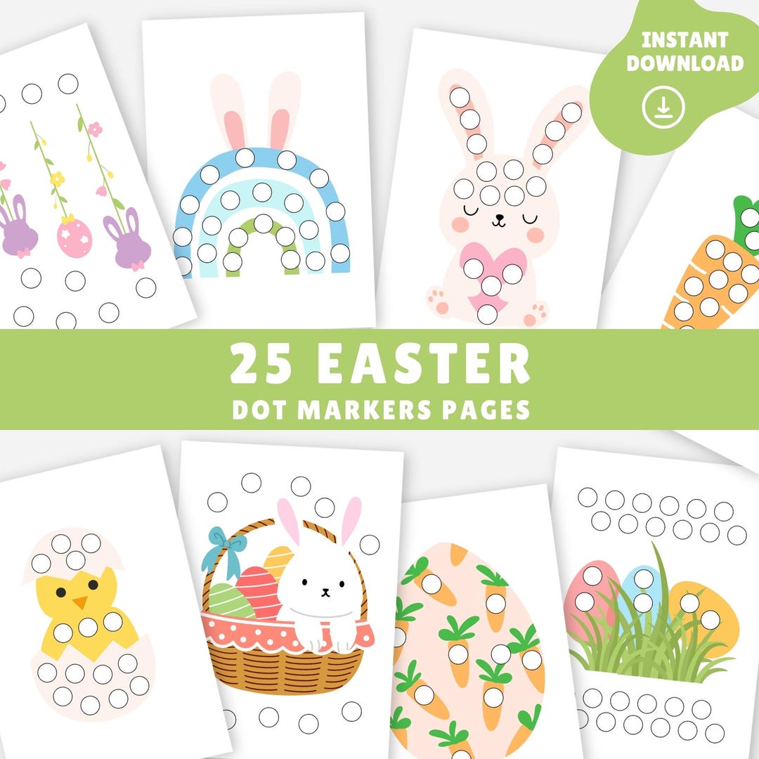 Easter Do a Dot, Easter Coloring Pages, Kids Dot Marker Coloring Pages ...