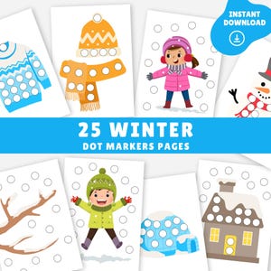 Do a Dot Printable, Winter Dot Marker Pages, Easy Kids Coloring Pages ...