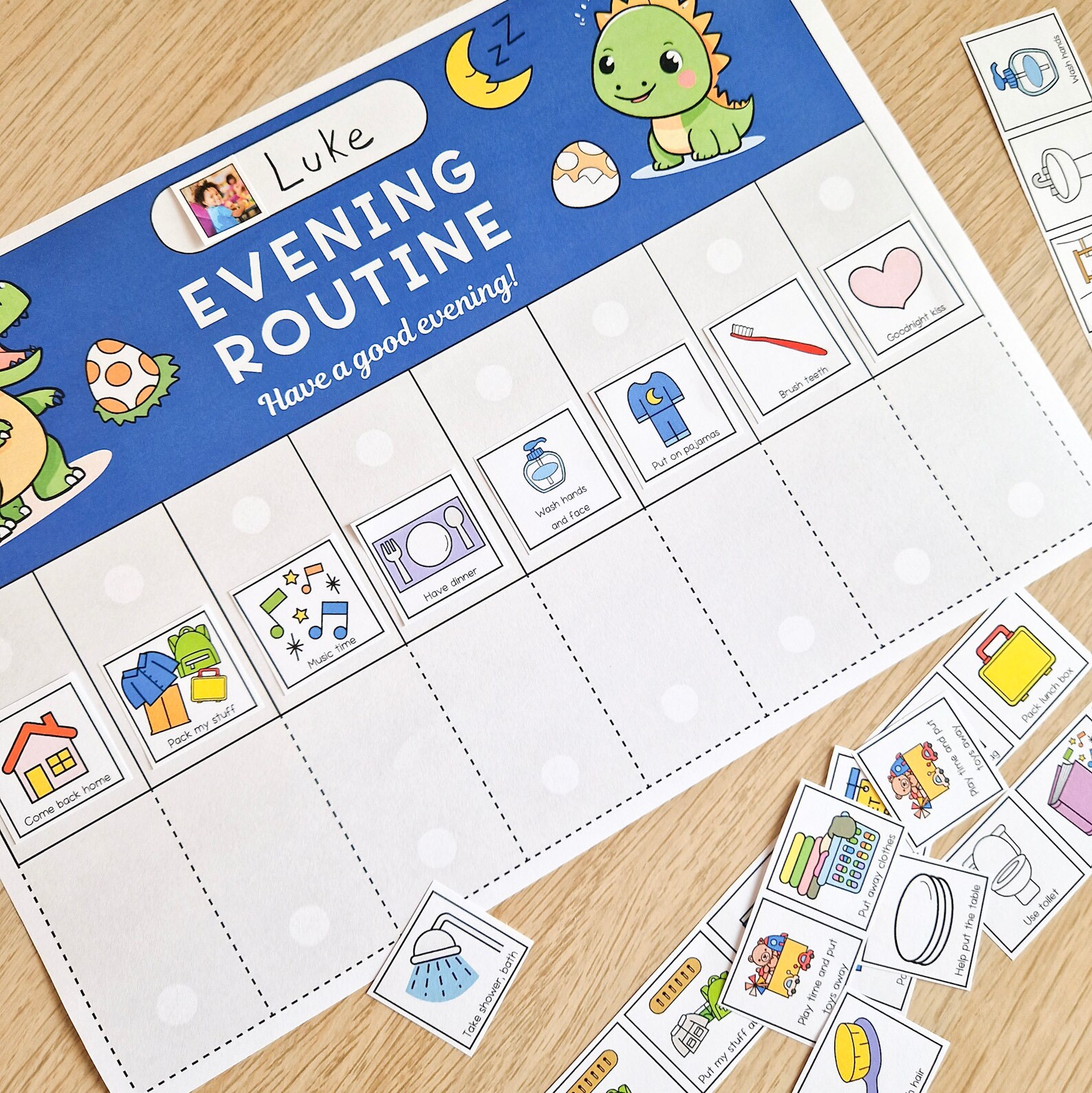 Bedtime Chart for Toddlers, Visual Schedule for Kids, Routine Flip ...