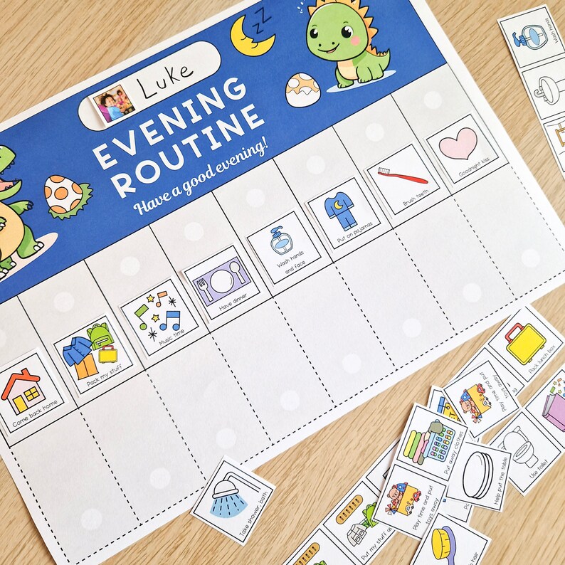 Bedtime Chart for Toddlers, Visual Schedule for Kids, Routine Flip ...