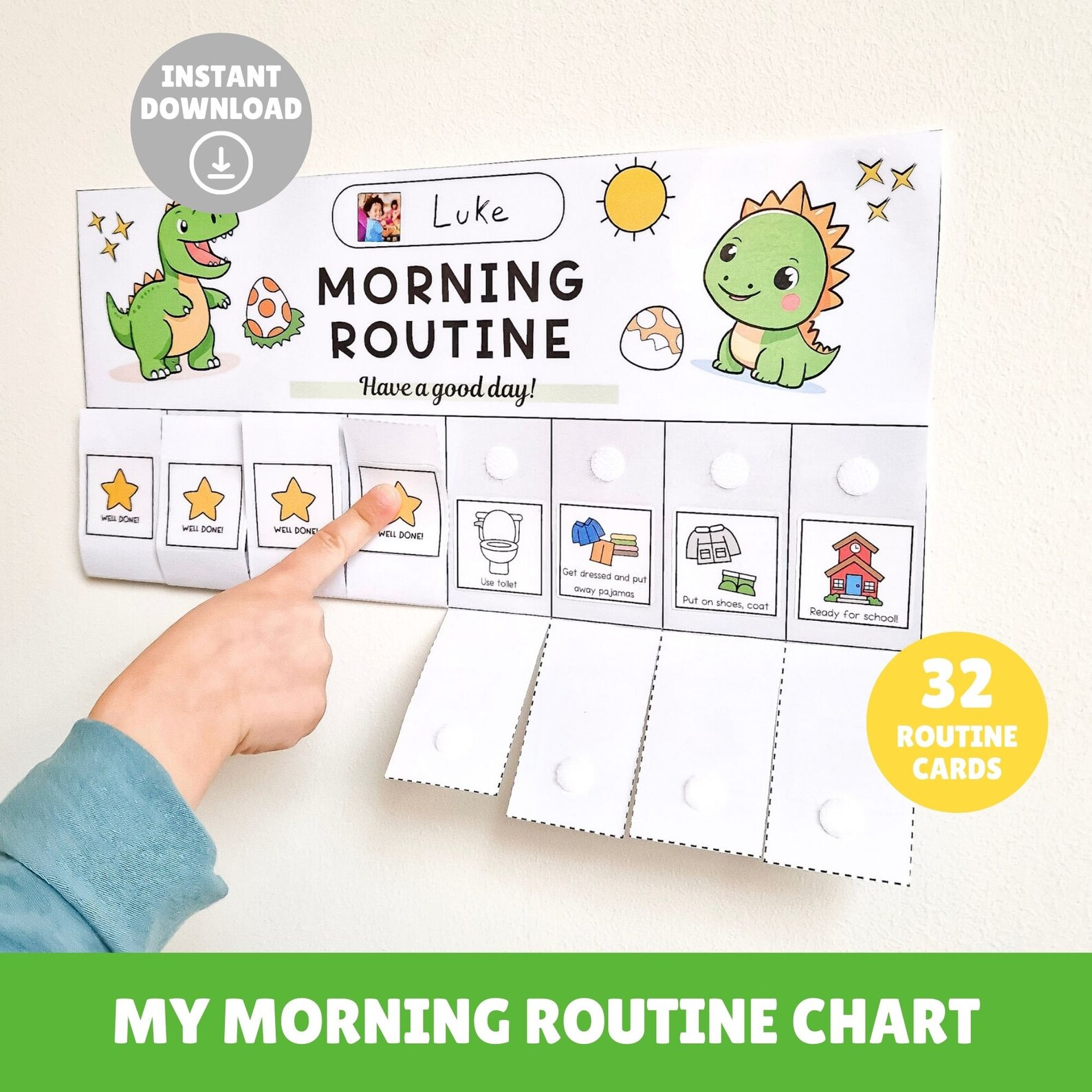 Morning Routine Printable for Kids, Routine Chart for Toddler ...