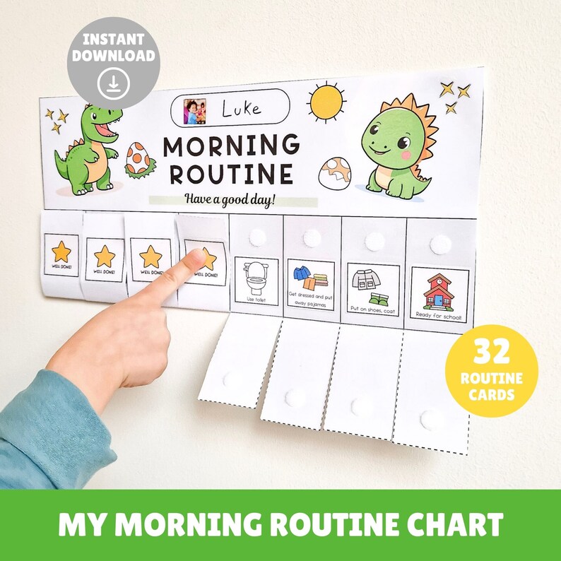 Morning Routine Printable for Kids, Routine Chart for Toddler ...
