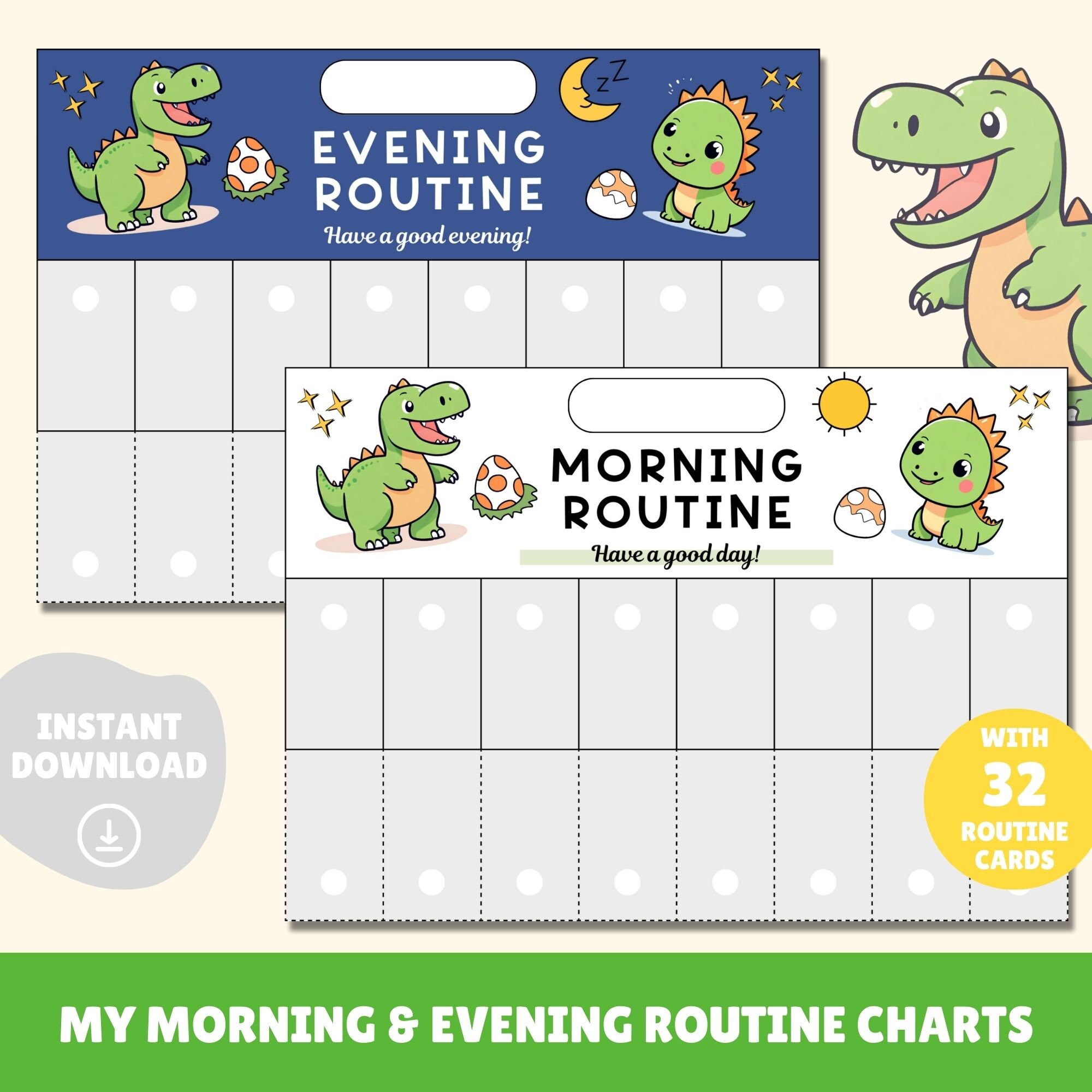 Morning and Bedtime Routine Flip Chart, Routine Chart for Toddlers ...