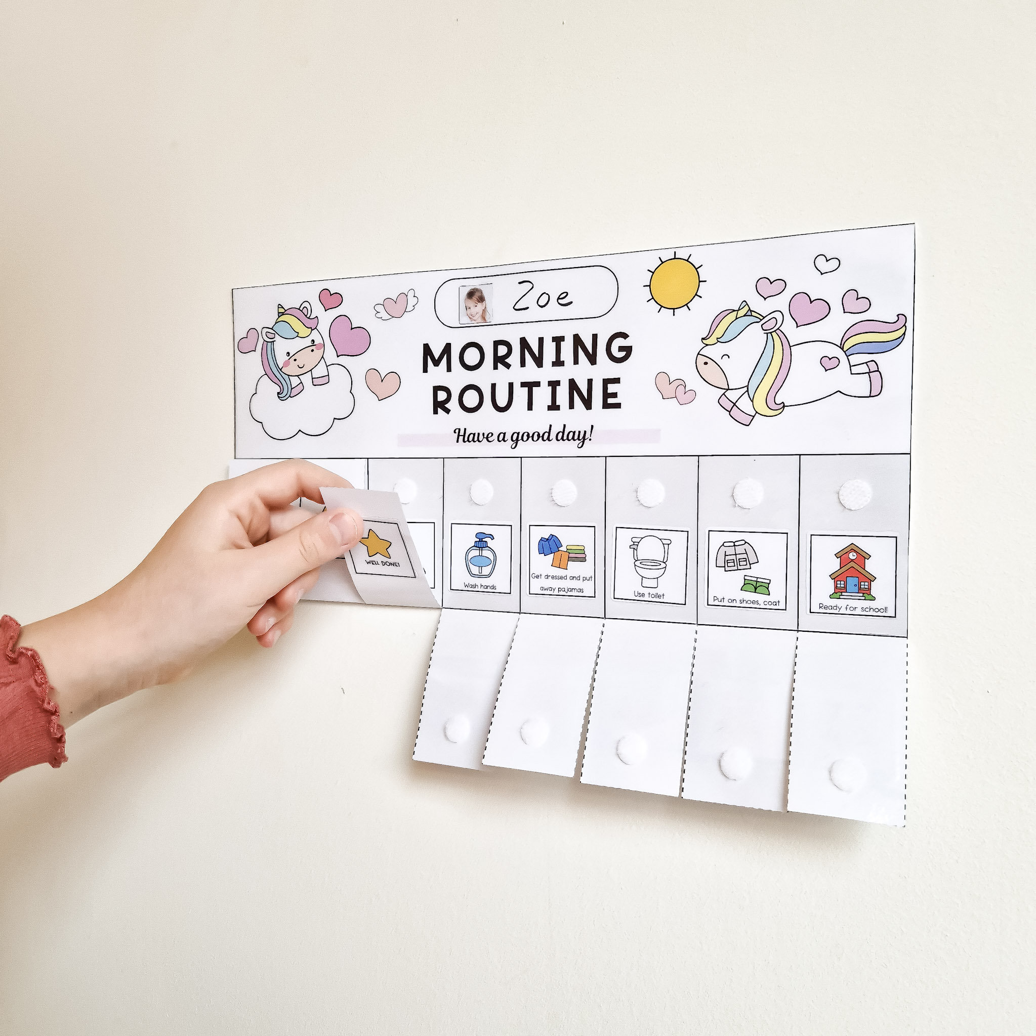 Morning Routine Chart Printable for Kids Toddler Daily Visual Schedule ...