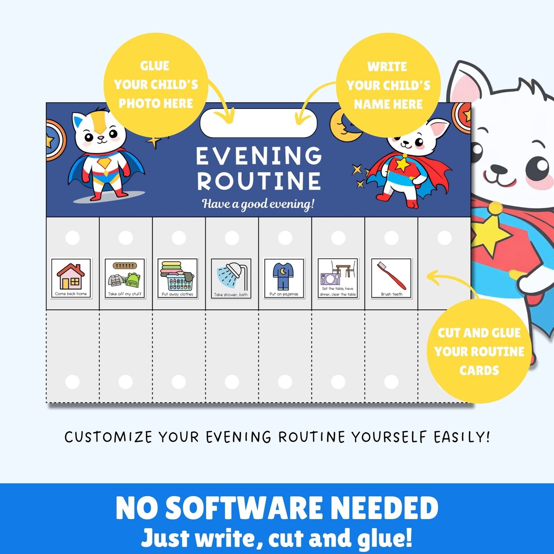 Morning and Bedtime Routine Flip Chart, Routine Chart for Toddlers ...