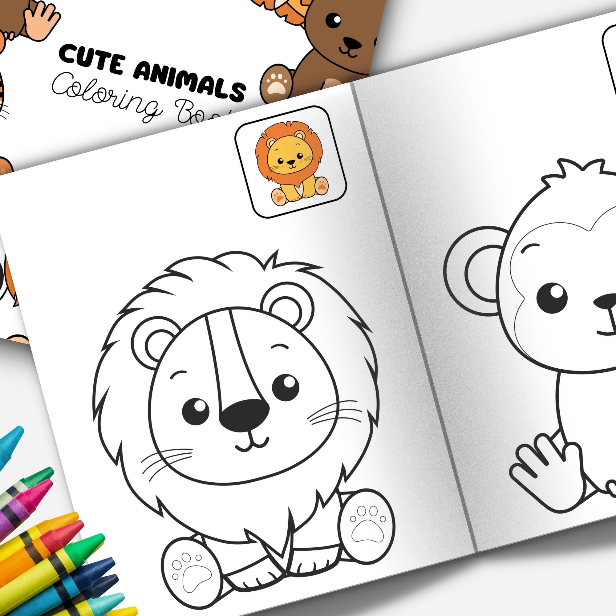 Animals Cute Coloring Book, Easy Coloring Pages for Toddlers & Kids ...