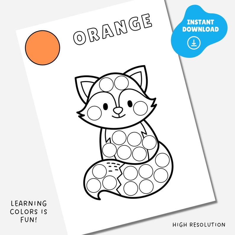 Do a Dot Printable, Animals Dot Marker Printable Pages, Easy Coloring ...
