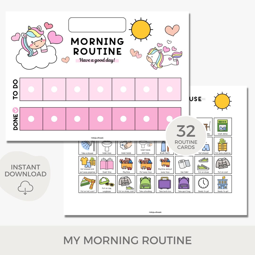 Morning Routine Chart, Kid Morning Routine, Toddler Routine Chart ...