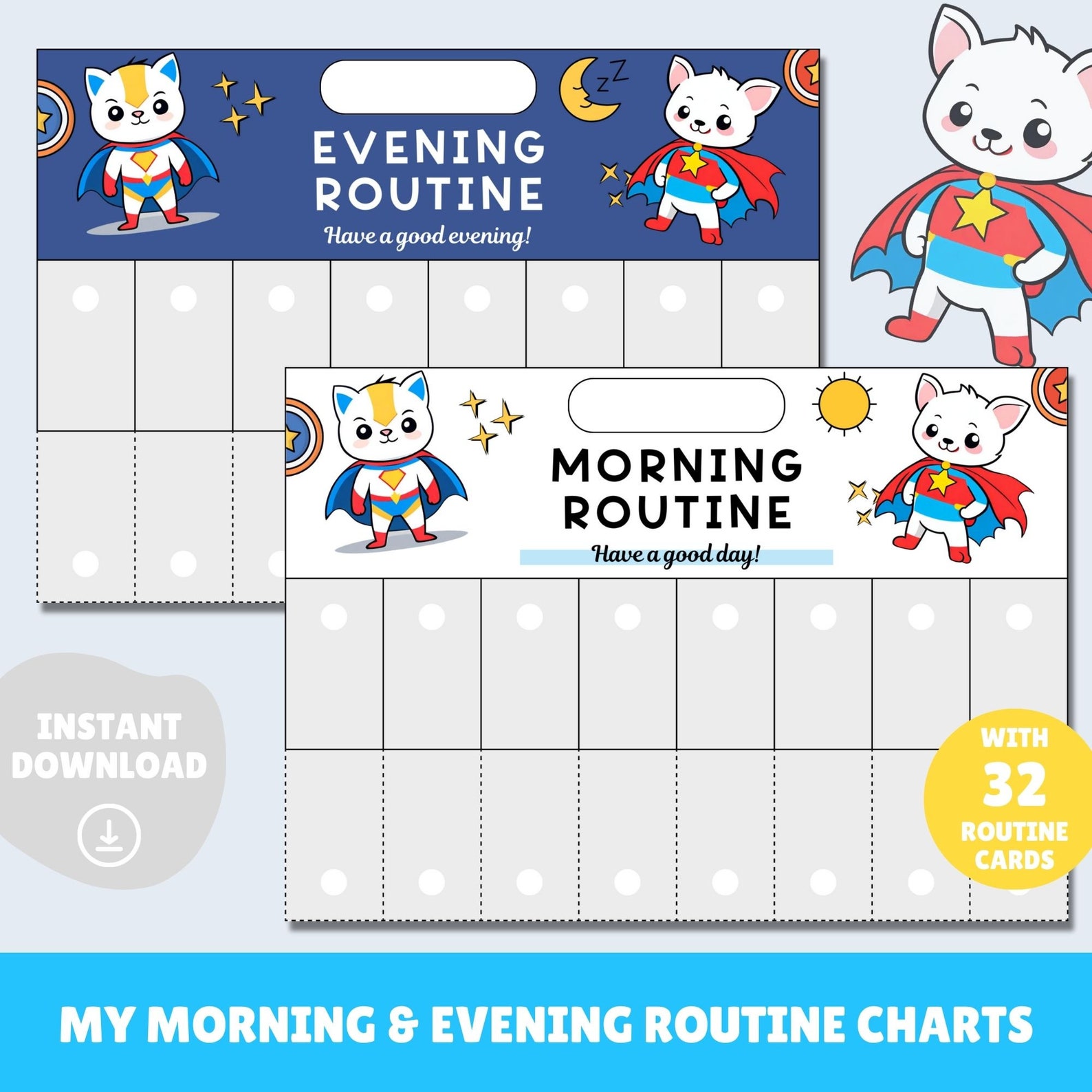 Morning and Bedtime Routine Flip Chart, Routine Chart for Toddlers ...