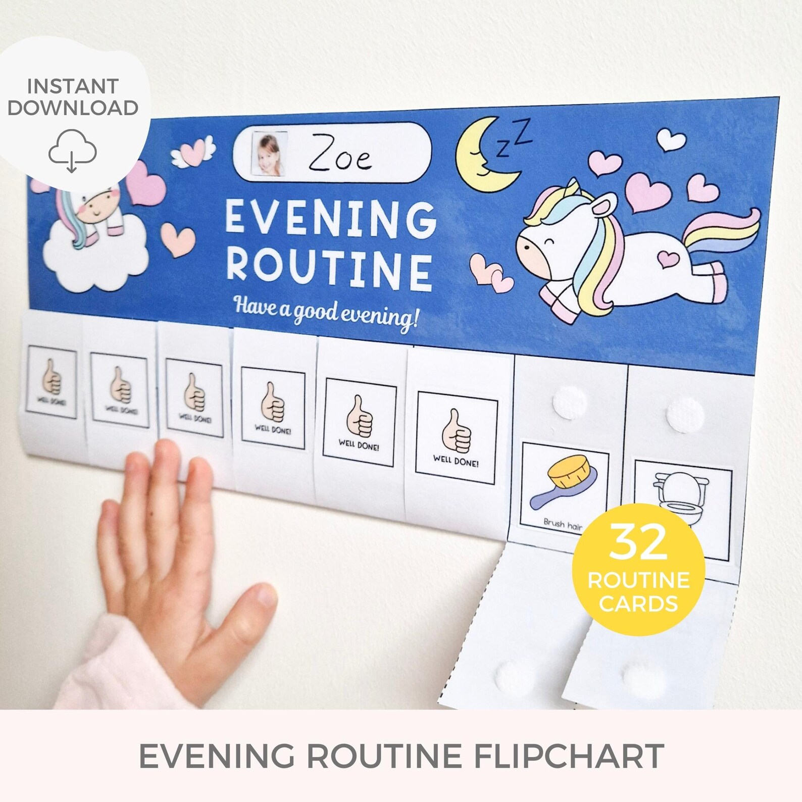 Bedtime Flip Chart, Routine Printable, Visual Schedule Kid & Toddler ...