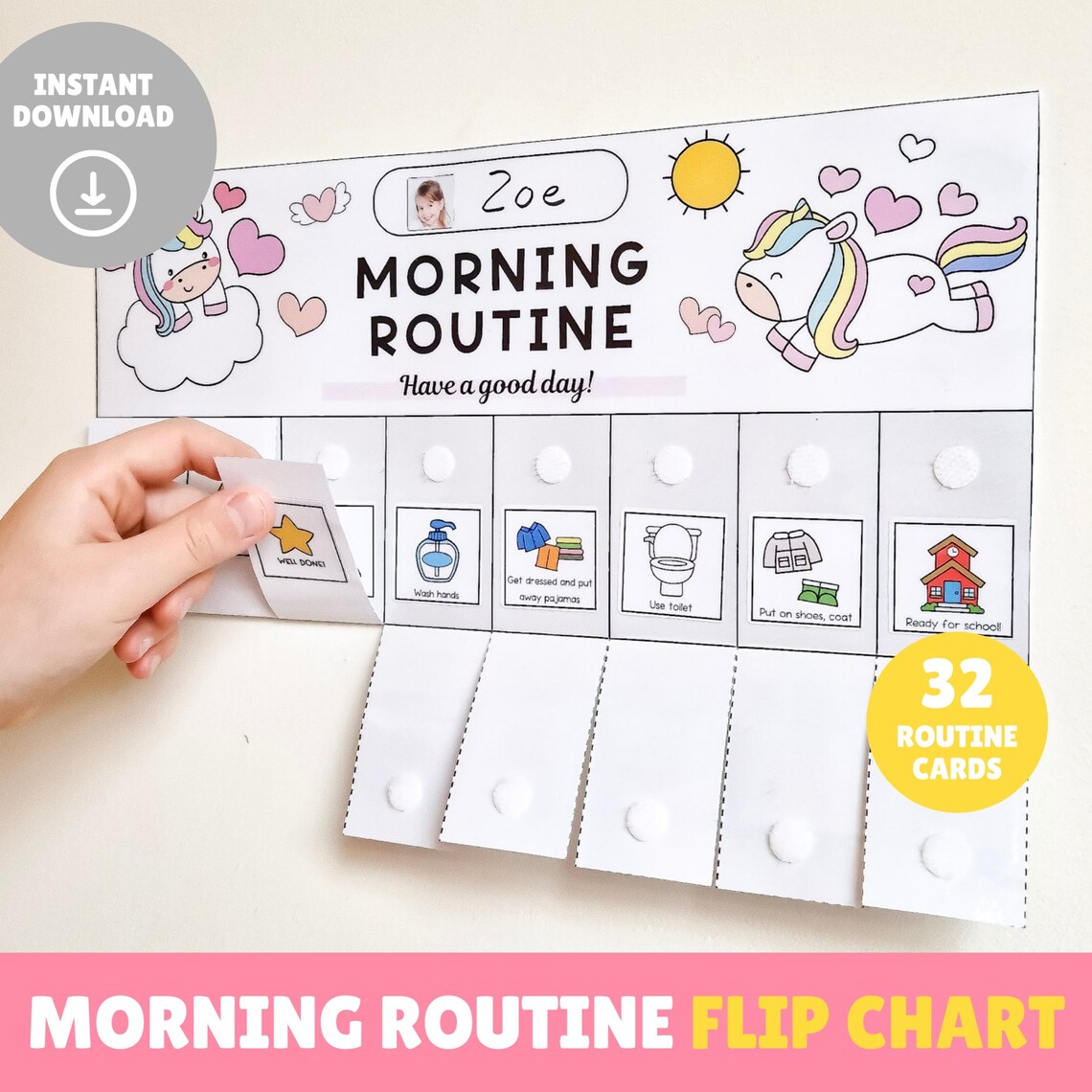 Morning Routine Printable for Kids, Routine Chart for Toddler ...
