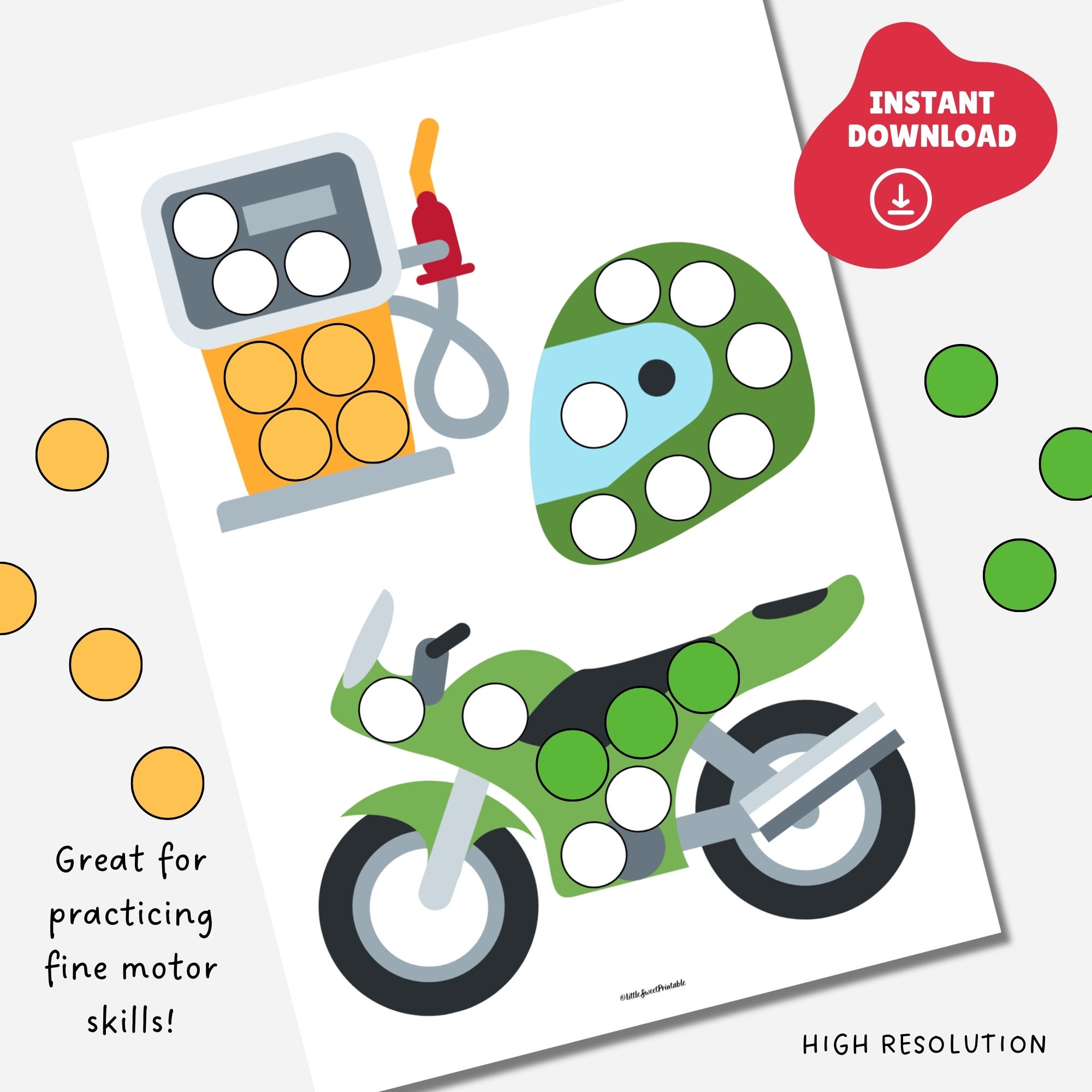Do a Dot Printable, Vehicles Dot Marker Pages, Easy Kids Coloring Pages ...