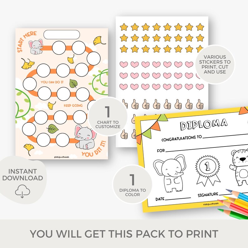 Reward Chart for Kids, Reward Sticker Chart, Bedtime Reward Chart ...
