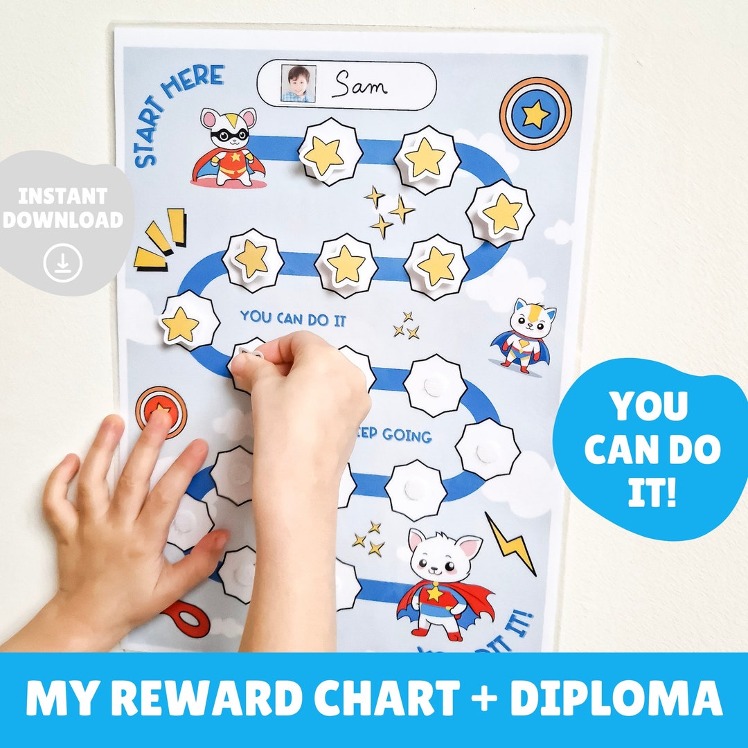 Behavior Chart Printable, Sticker Chart Printable, Reward Chart for ...
