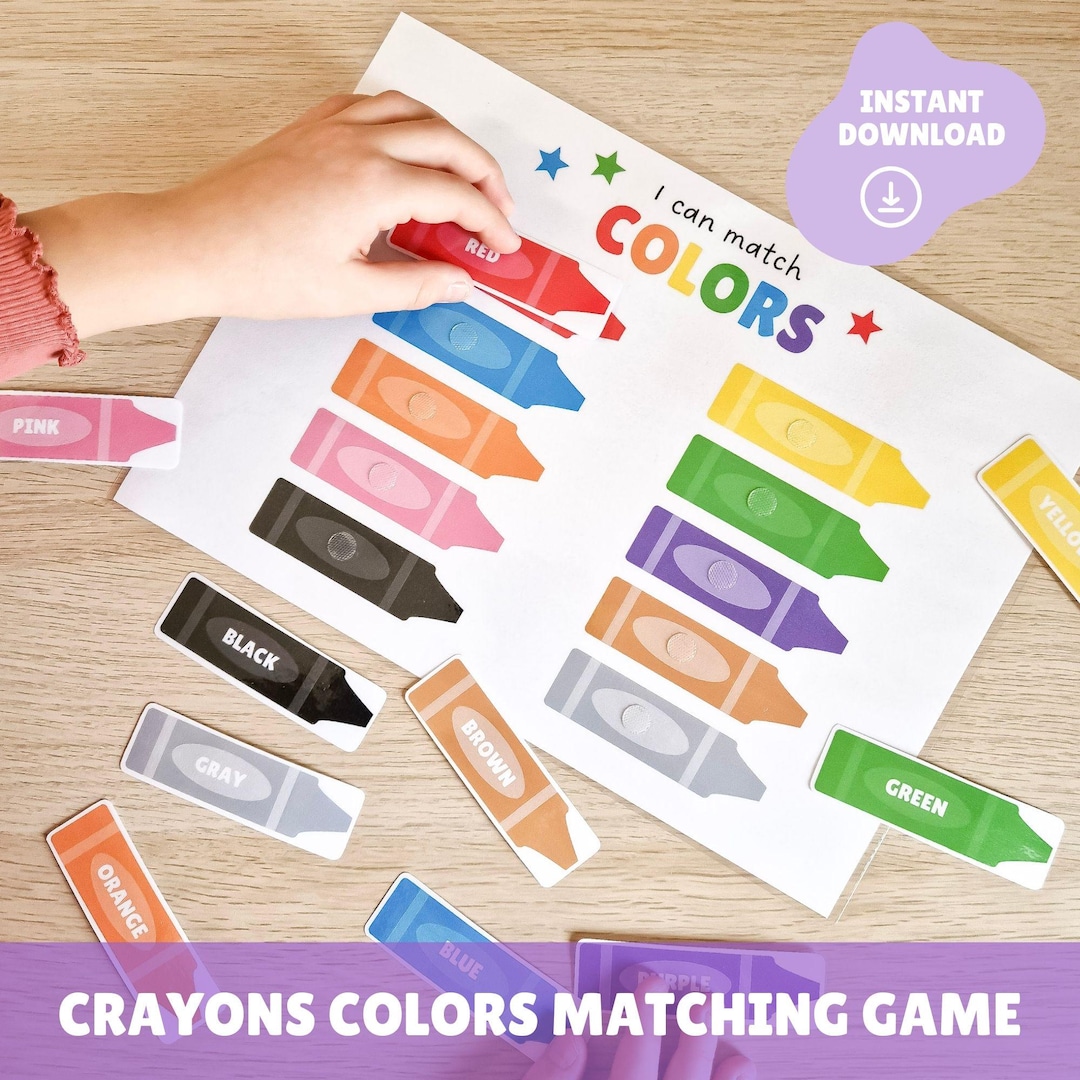 Color Matching Game, Color Sorting Game, Crayons Color Matching ...