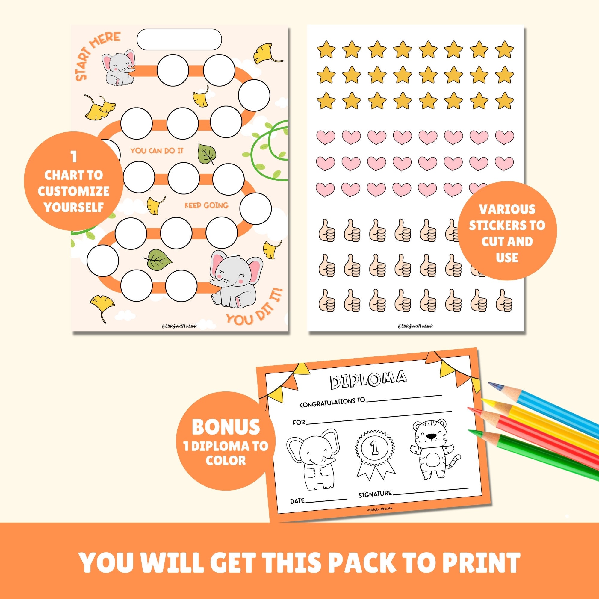 Reward Chart for Kids, Reward Sticker Chart, Bedtime Reward Chart ...