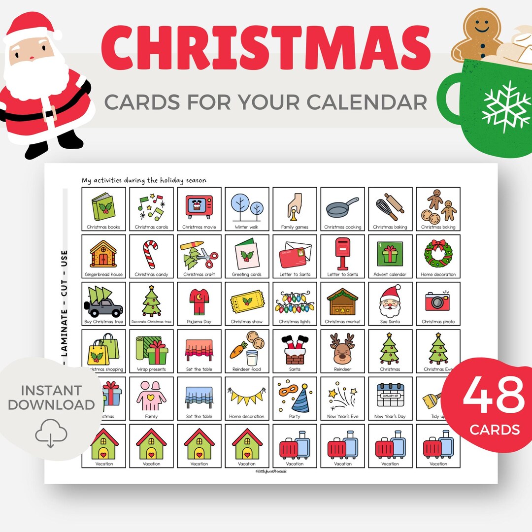 Pegatinas navideñas para agendas infantiles semanales, imágenes para ...