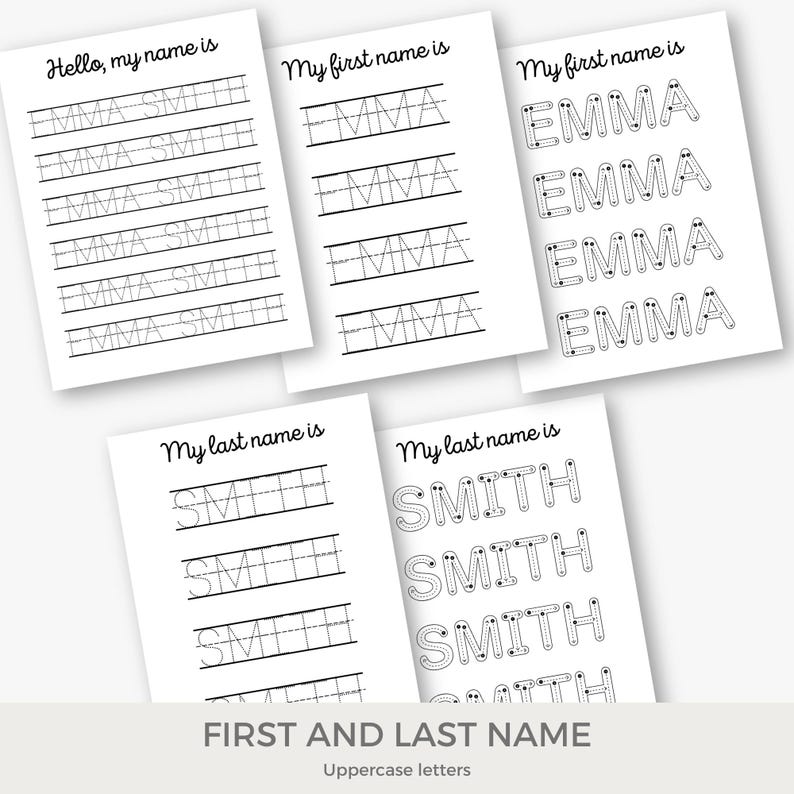 Custom Name Tracing Pages, Personalized Name Tracing Worksheets ...