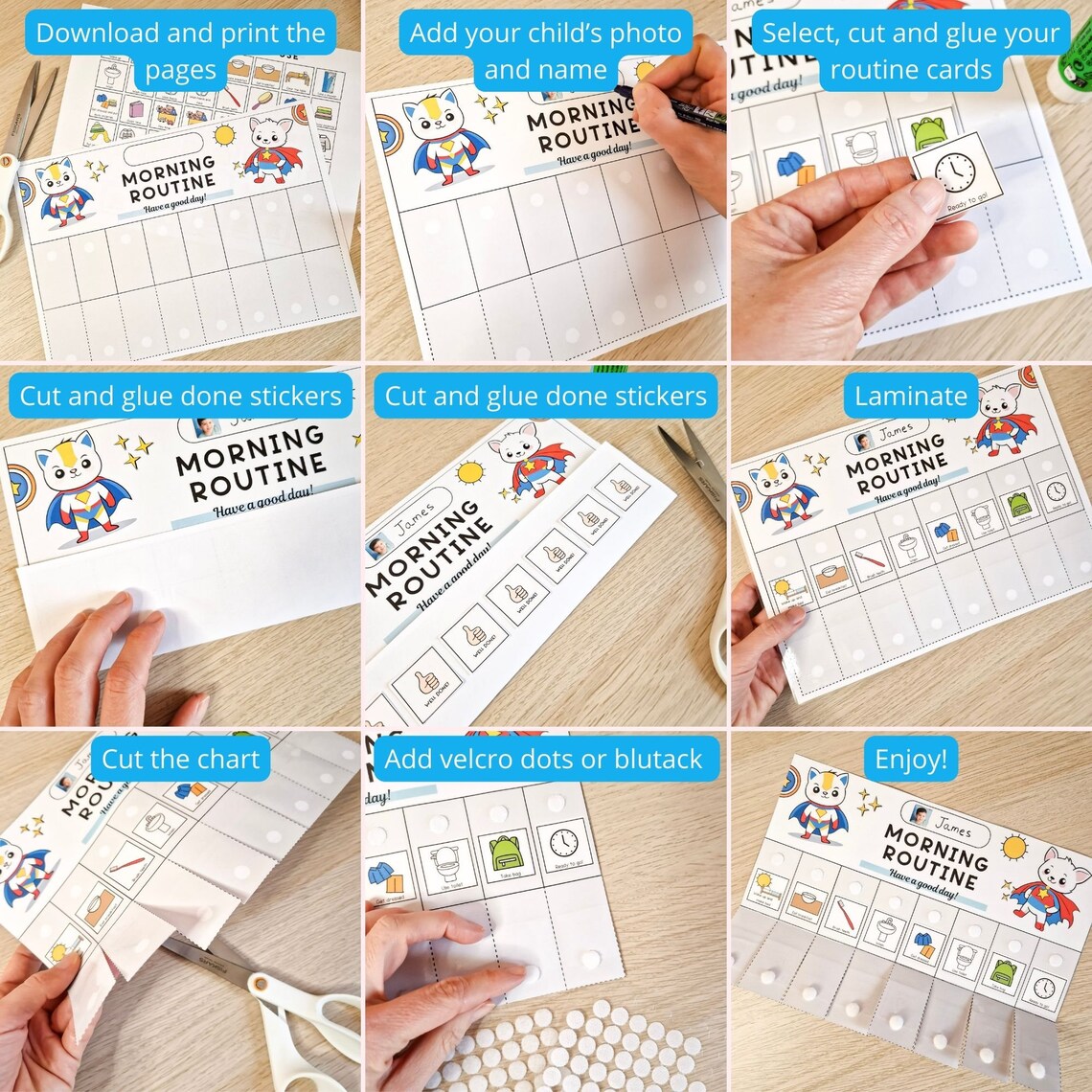 Morning Routine Printable for Kids Routine Chart for Toddler Tracker ...