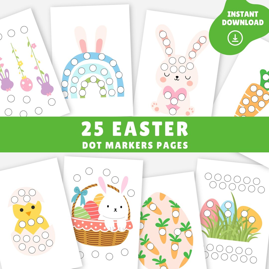 Easter Do a Dot, Easter Coloring Pages, Kids Dot Marker Coloring Pages ...