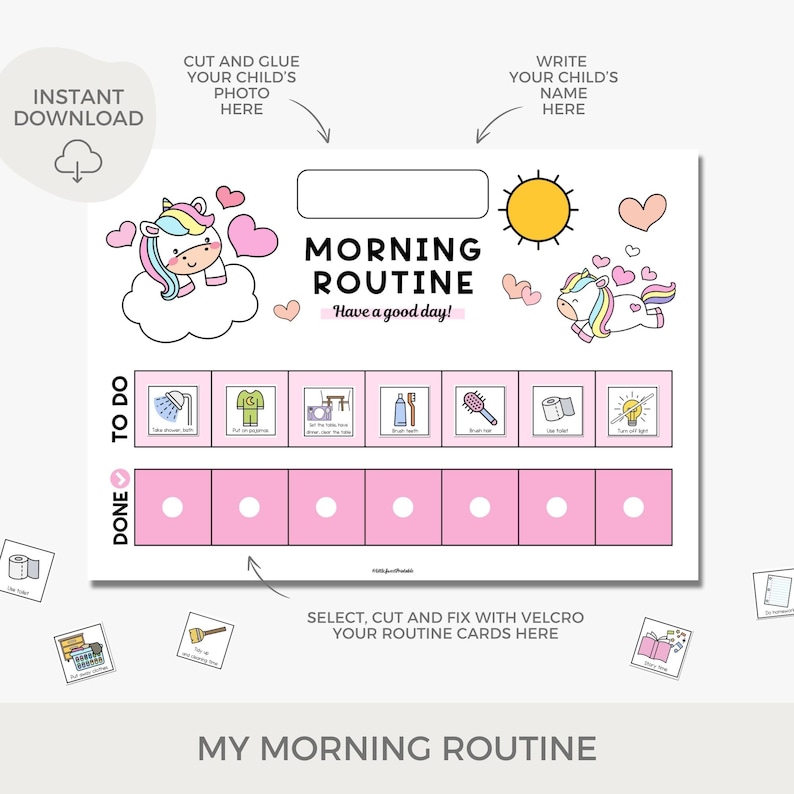 Morning Routine Chart, Kid Morning Routine, Toddler Routine Chart ...