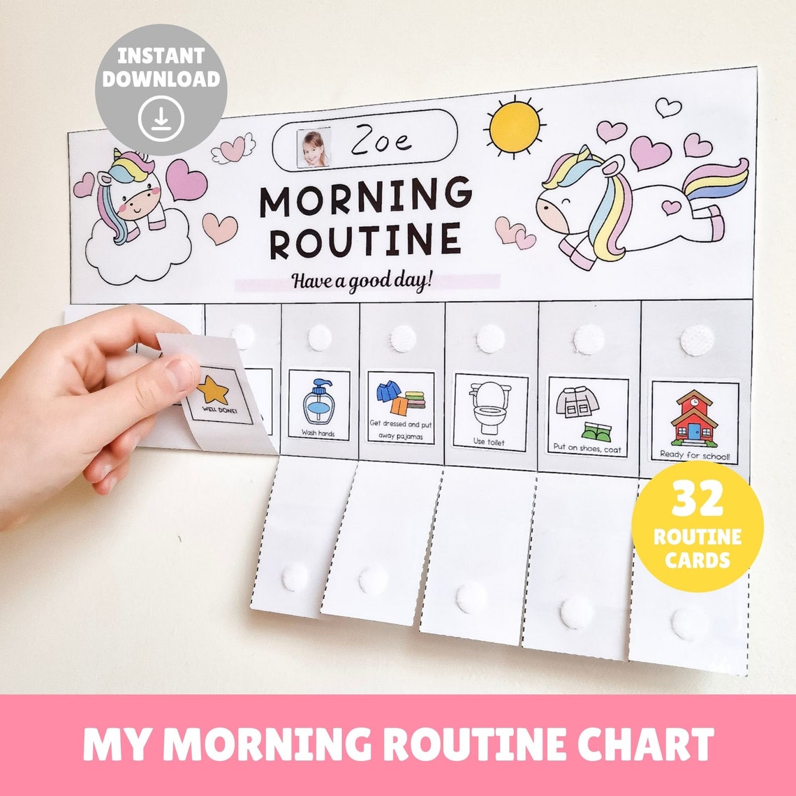 Morning Routine Printable for Kids Routine Chart for Toddler Tracker ...