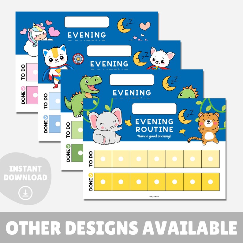 Bedtime Routine Chart, Visual Schedule for Kids, Toddler Routine ...