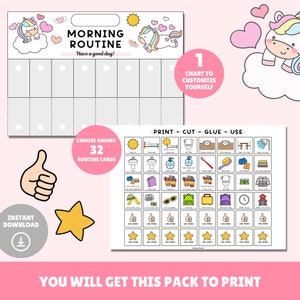 Morning Routine Printable for Kids, Routine Chart for Toddler ...