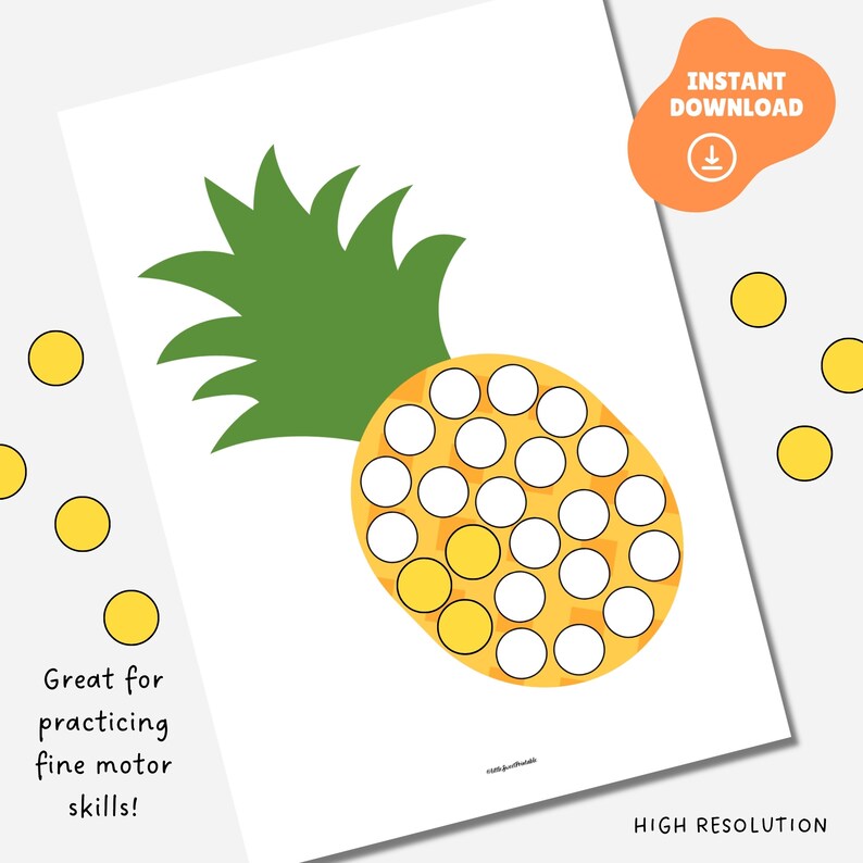Do a Dot Printable, Fruits Vegetables Dot Marker Pages, Easy Kids ...