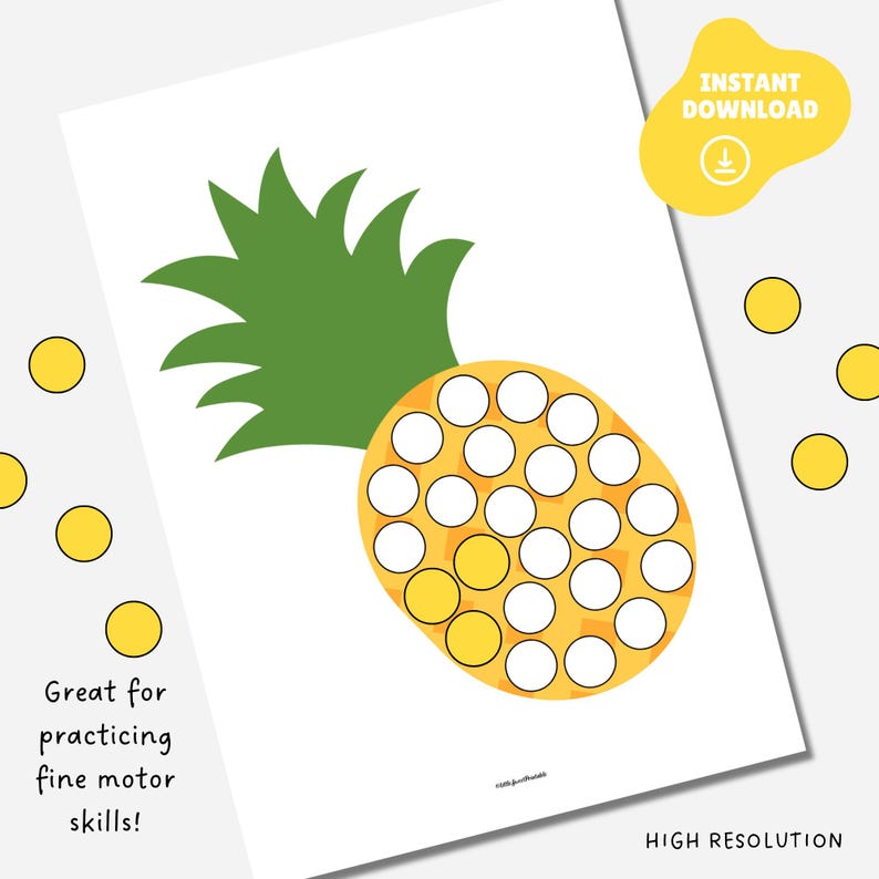 Do a Dot Printable, Fruits Vegetables Dot Marker Pages, Easy Kids ...