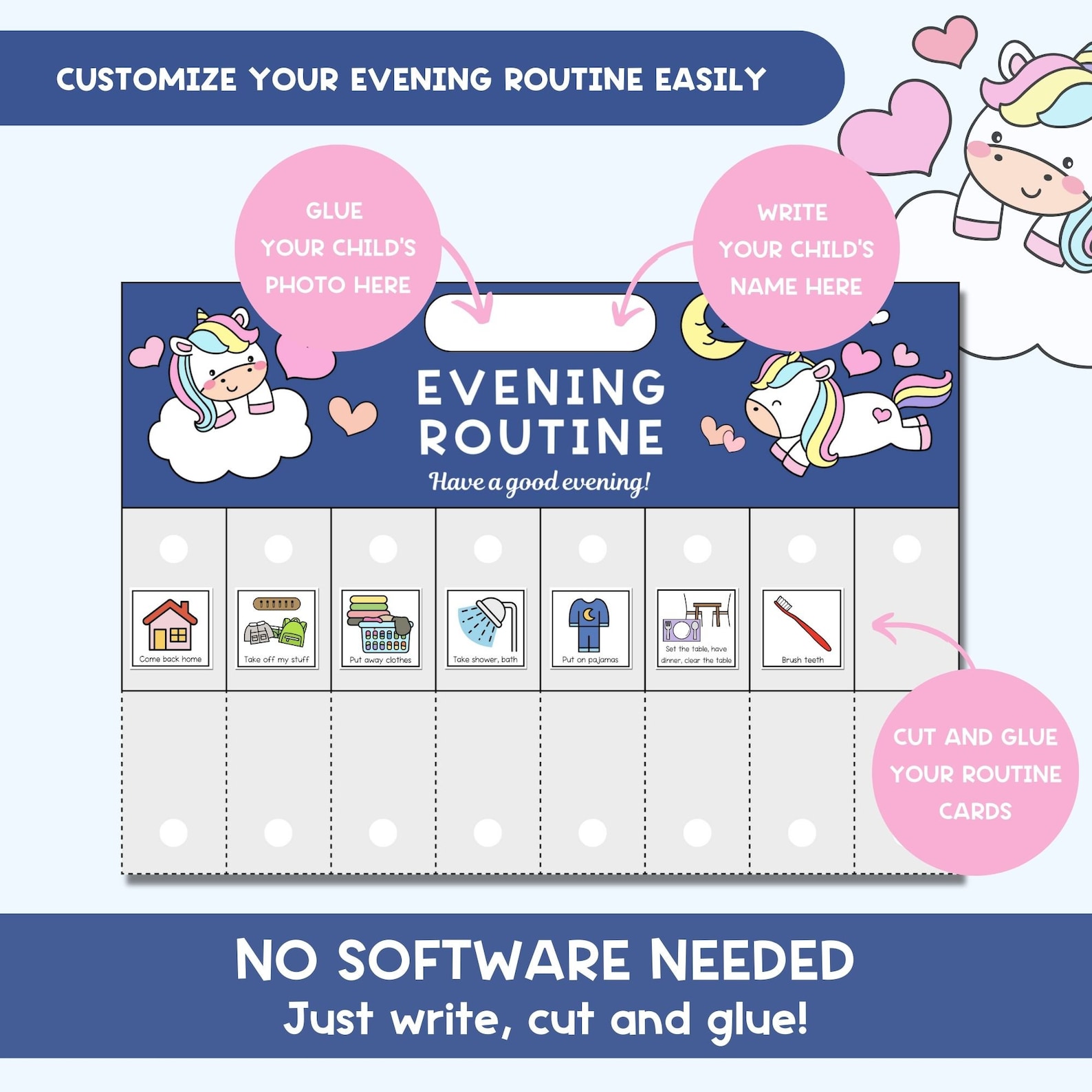 Bedtime Flip Chart Routine Printable Visual Schedule Kids Toddler Daily ...