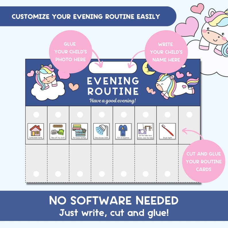 Bedtime Flip Chart Routine Printable Visual Schedule Kids Toddler Daily ...