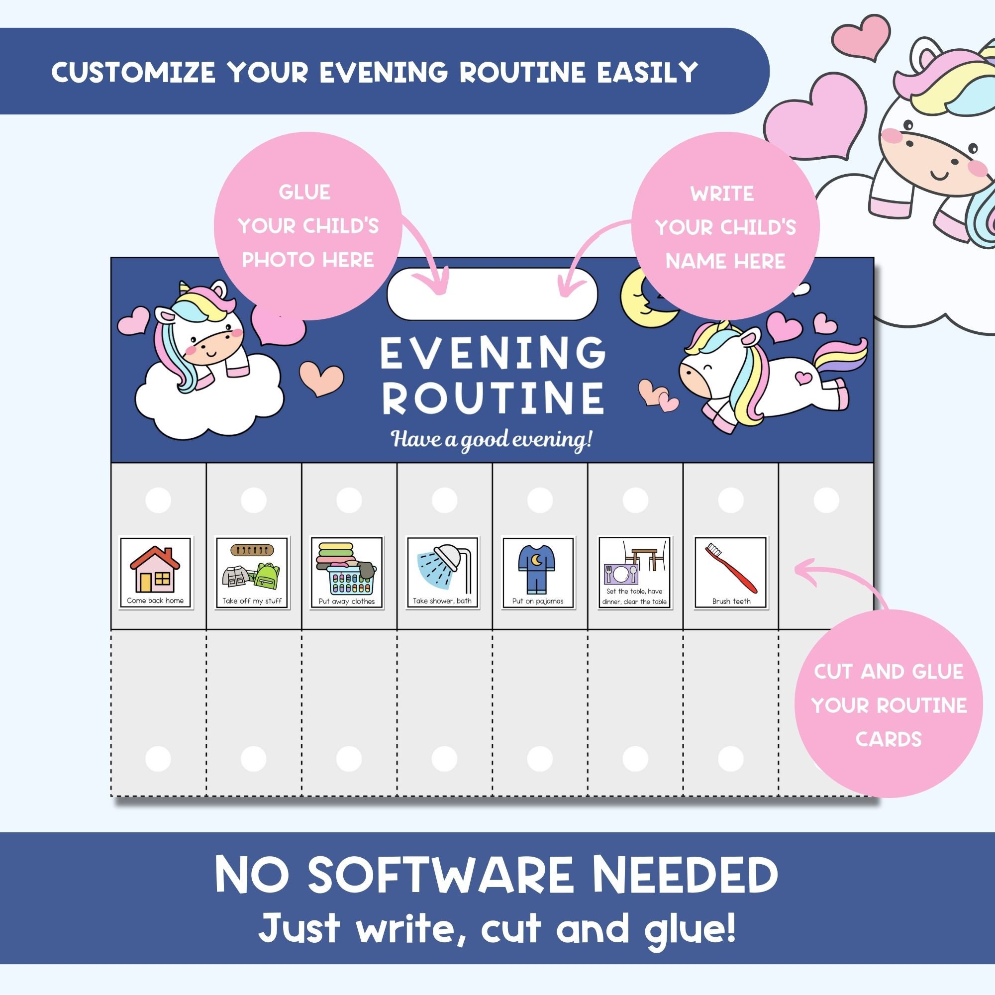 Bedtime Flip Chart Routine Printable Visual Schedule Kids Toddler Daily ...