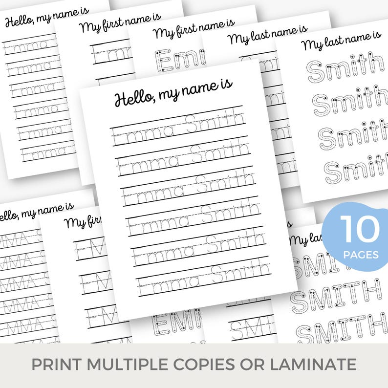 Custom Name Tracing Pages, Personalized Name Tracing Worksheets ...