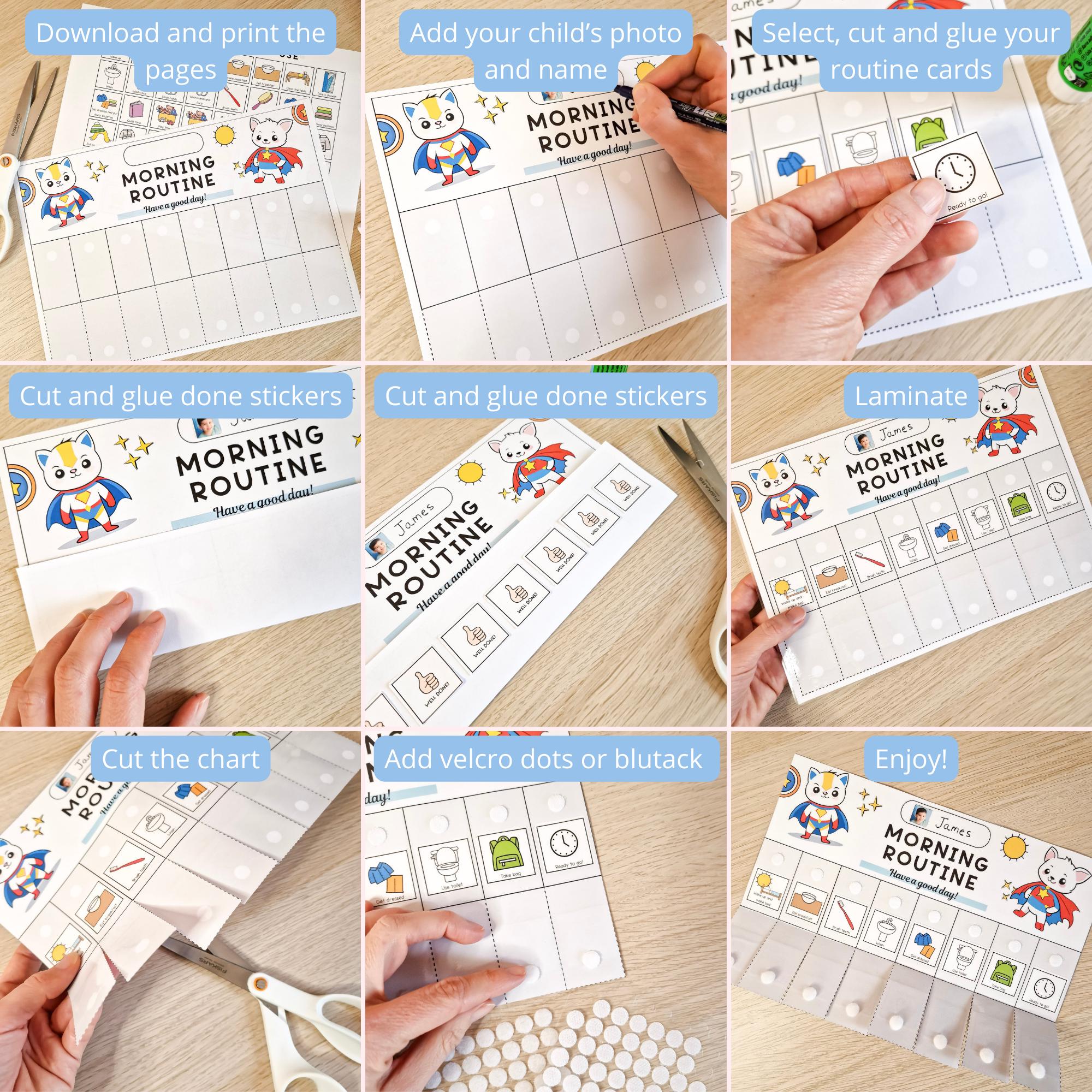 Morning Routine Printable for Kids, Routine Chart for Toddler, Tracker ...