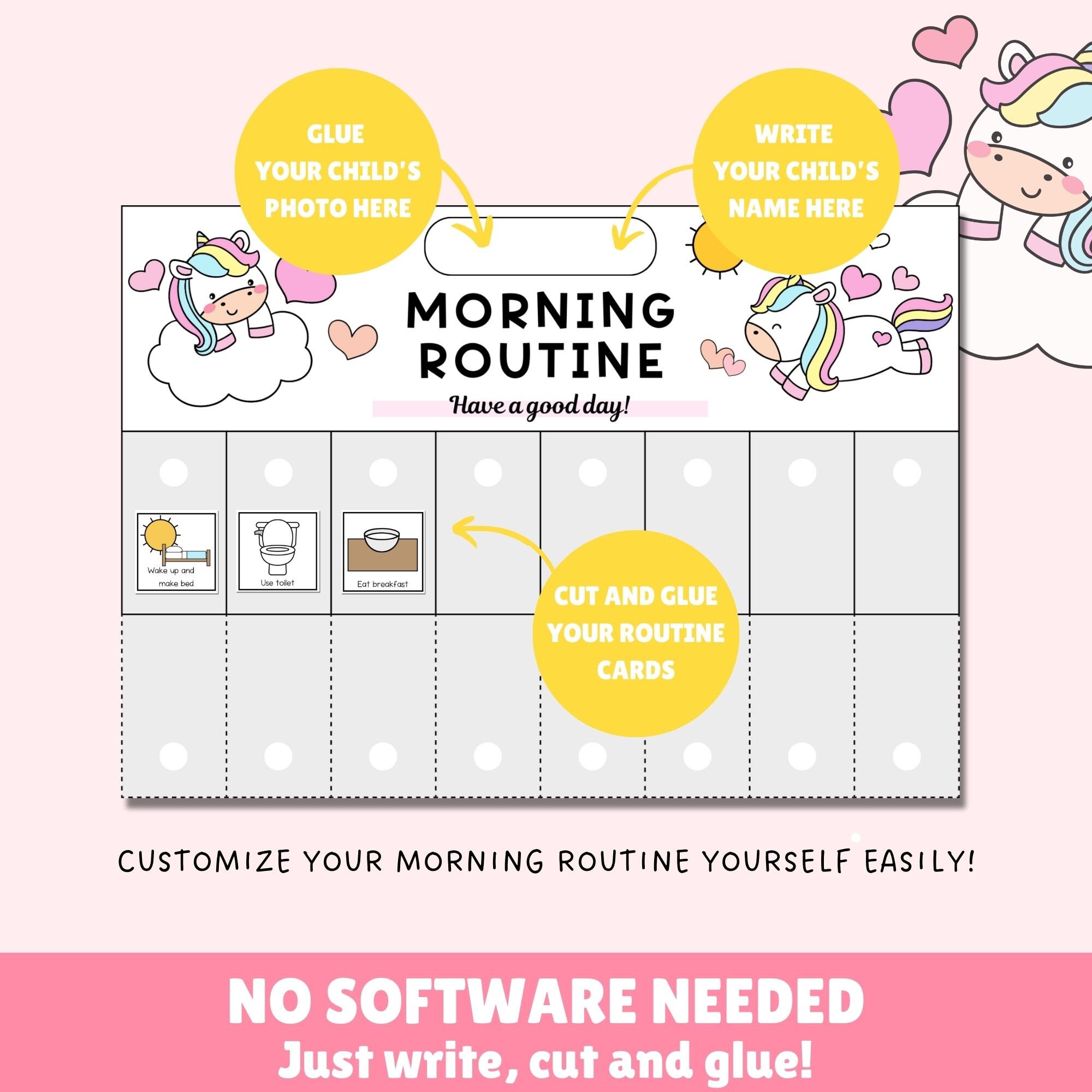 Morning and Bedtime Routine Flip Chart, Routine Chart for Toddlers ...