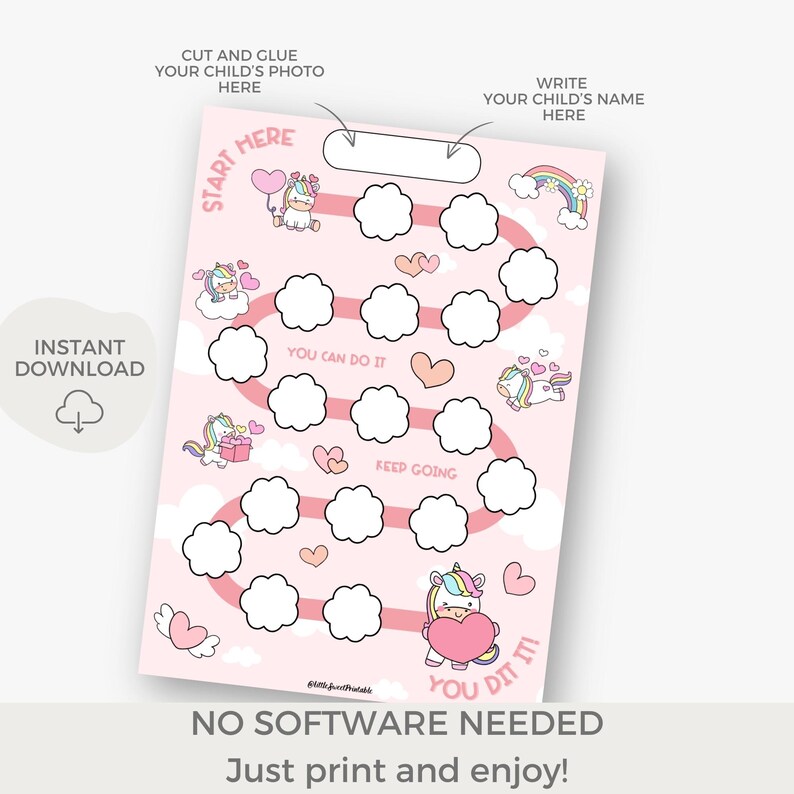 Reward Chart Printable for Kids, Behavior Chart for Toddlers, Sticker ...
