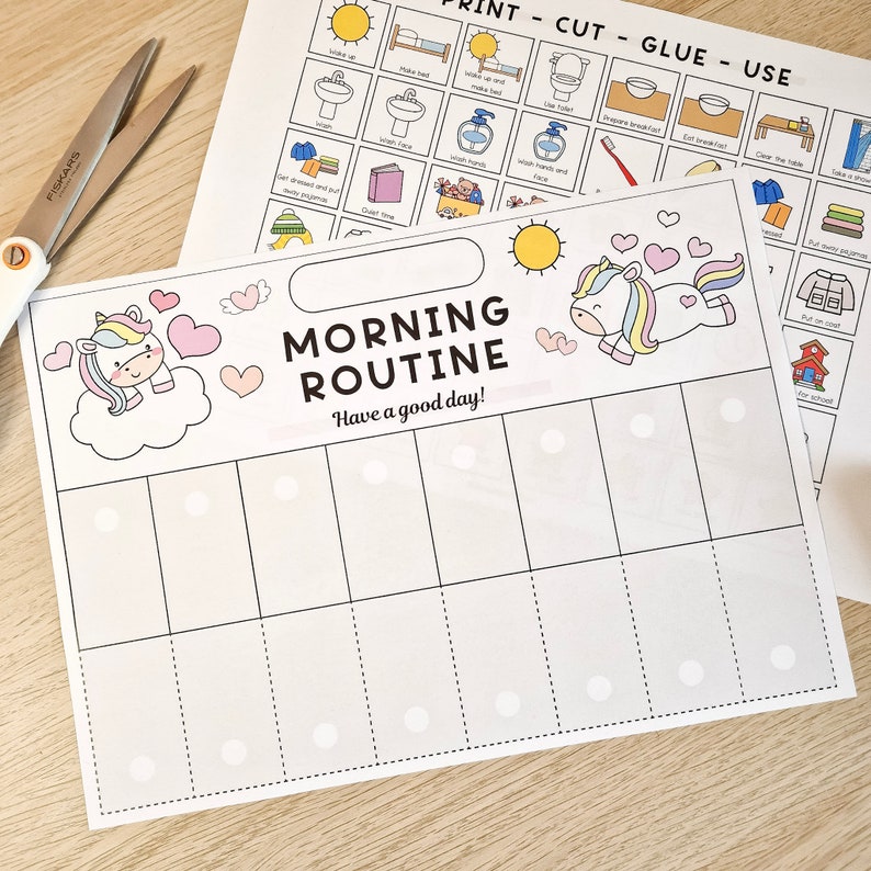 Morning Routine Printable for Kids, Routine Chart for Toddler ...