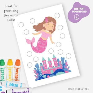 Do a Dot Printable, Mermaid Dot Marker Pages, Easy Kids Coloring Pages ...