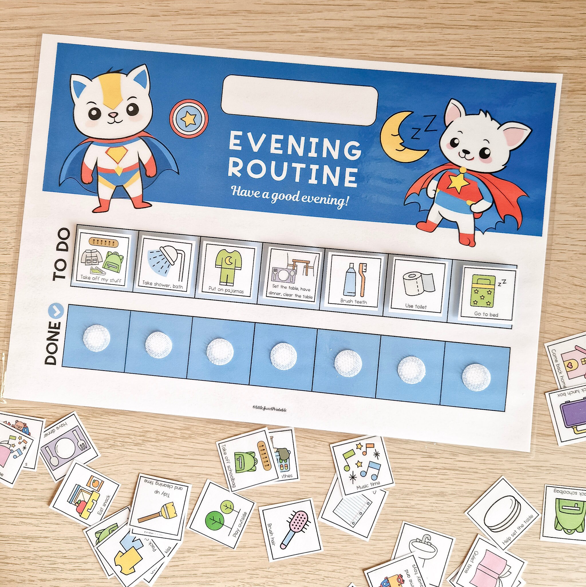 Bedtime Routine Chart, Visual Schedule for Kids, Toddler Routine ...