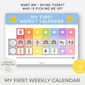 Weekly Visual Calendar, Toddler Visual Schedule, Daily Schedule, Weekly ...