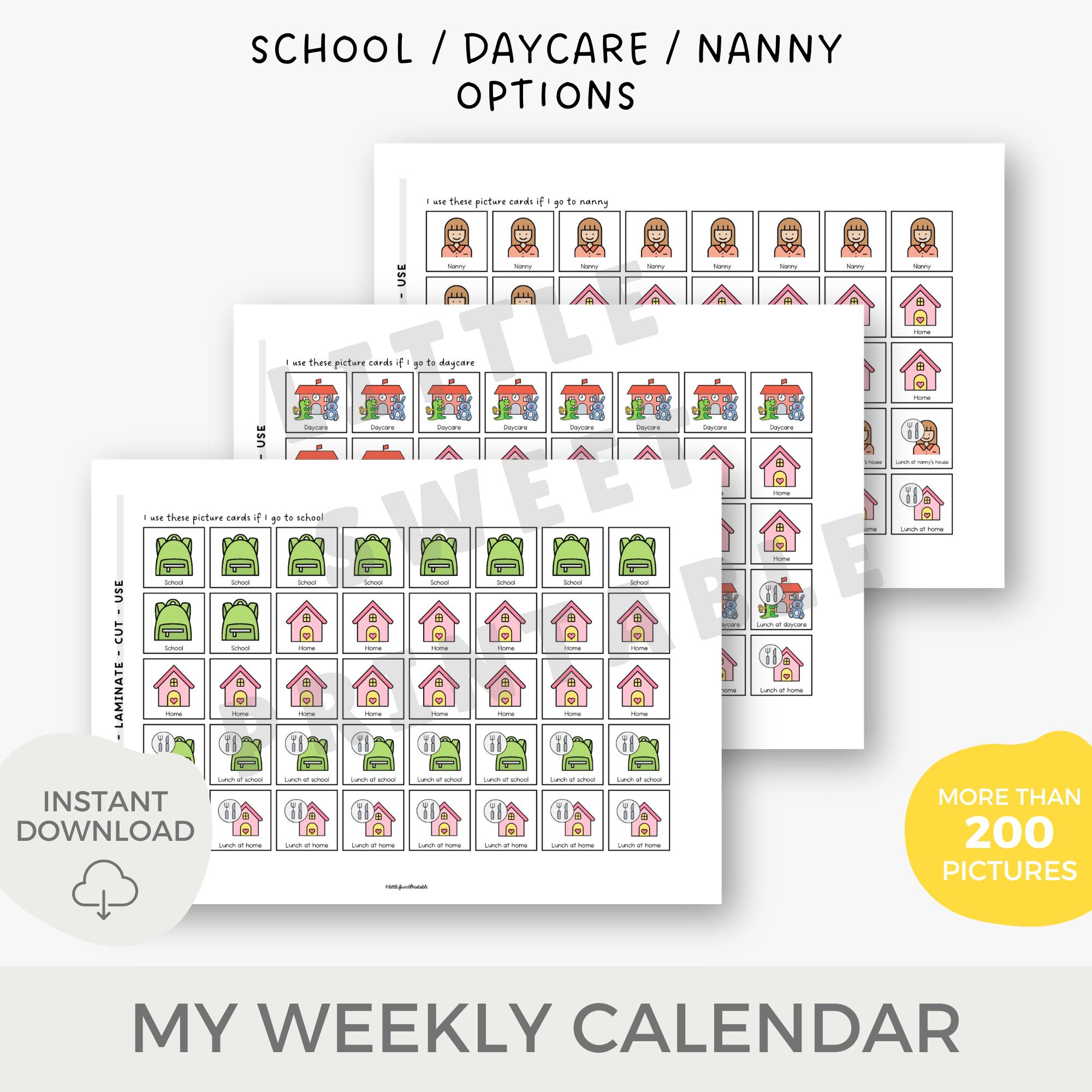 Weekly Visual Calendar, Weekly Schedule Kids, Visual Schedule, Daily ...