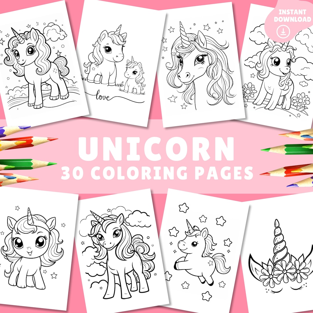 Unicorn Coloring Pages, Unicorn Printable Coloring Pages, Cute Easy ...