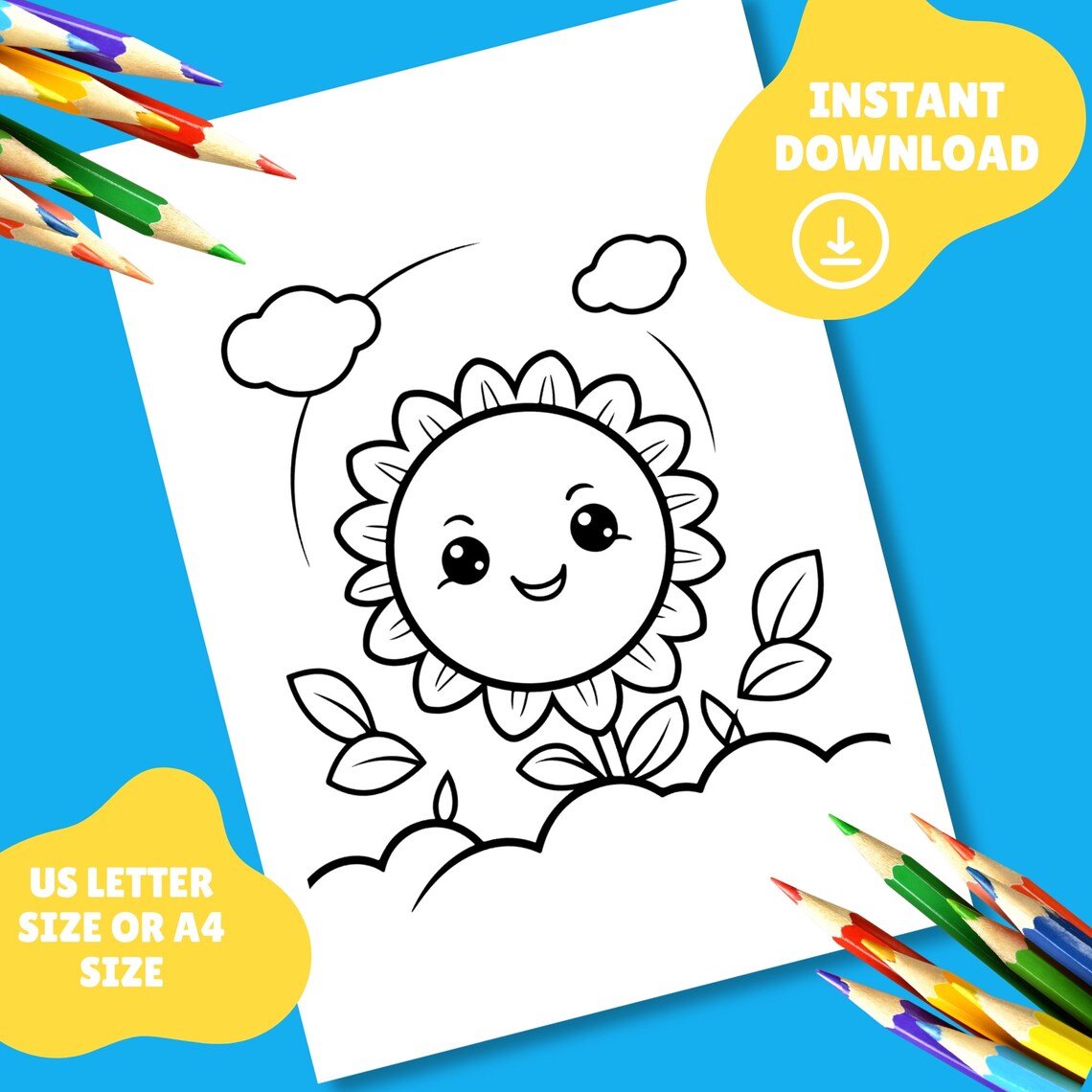 Summer Coloring Pages for Kids, Printable Coloring Book, Coloring ...